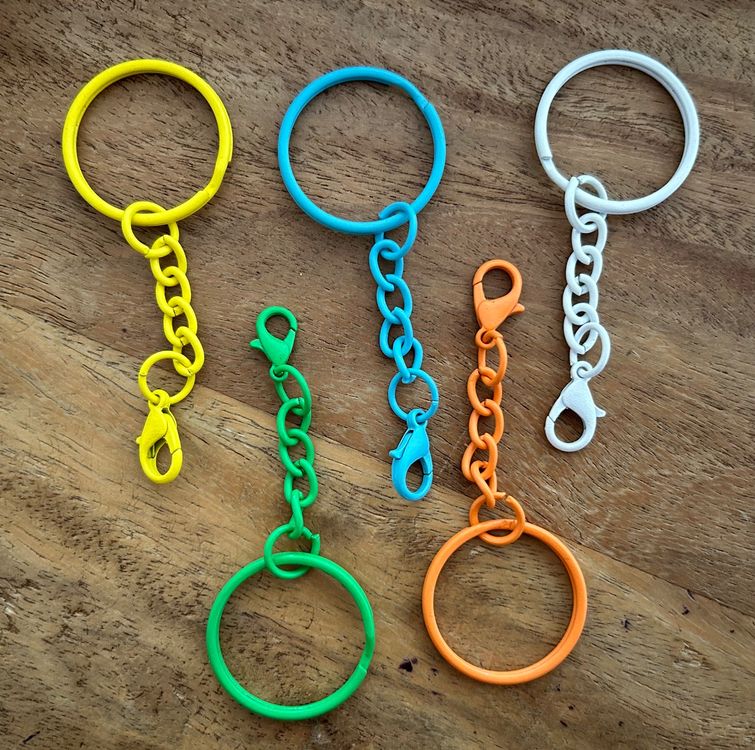 5x Schlüsselanhänger Ring bunt, Basteln / DIY (Neu und originalverpackt ...