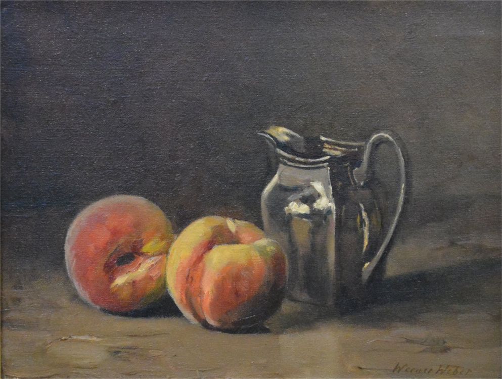 Werner Weber. Stillleben mit Pfirsichen und Zinnkrug. Öl (Gebraucht) in Zumikon für CHF 240 ...