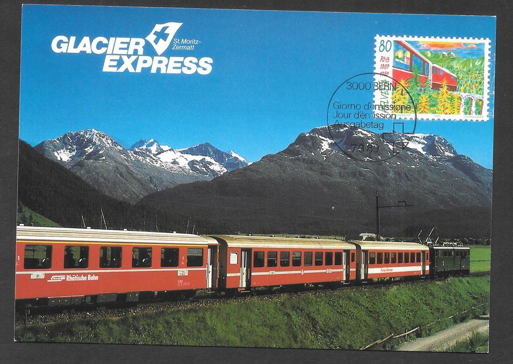 Maximumkarte 773 100 Jahre Räthische Bahn ET Bern 7.3.1989 | Kaufen auf Ricardo