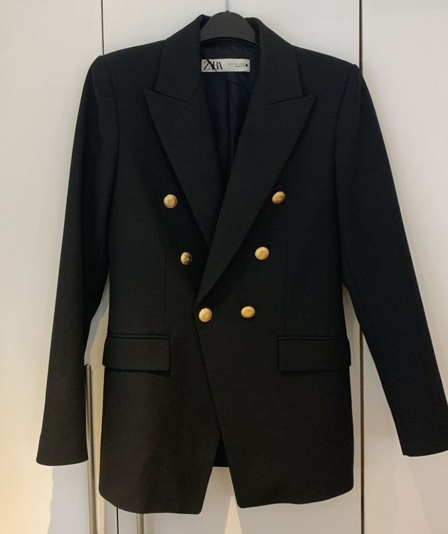 Elegant Black Zara Blazer, Gold Buttons | Kaufen auf Ricardo
