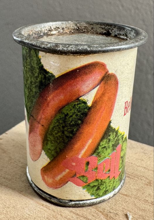 Kleine alte Blechdose für den Verkaufsladen BELL Würstchen (Gebraucht ...
