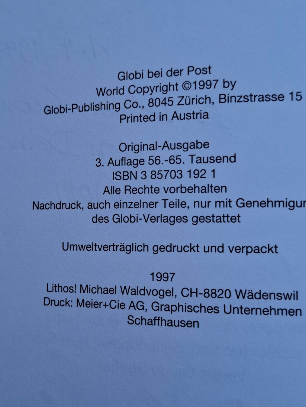 Globi bei der Post von 1997, sehr schön (Gebraucht) in schwarzenburg ...