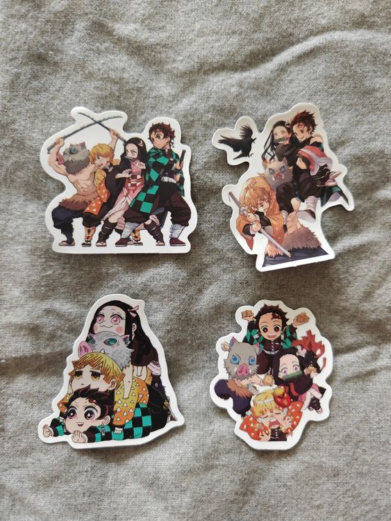Tanjiro, Inosuke, Zenitsu & Nezuko stickers "Demon Slayer" (Neuf (Voir ...