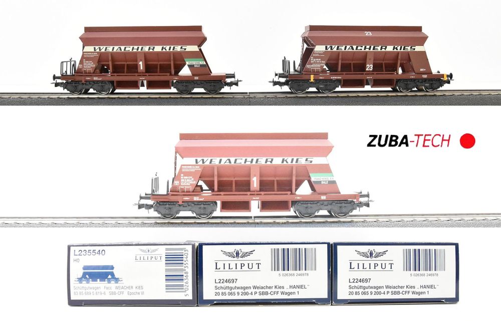 Liliput 3x Weiacher Kieswagen der SBB H0 GS mit OVP (Neu (gemäss Beschreibung)) in St. Gallen ...