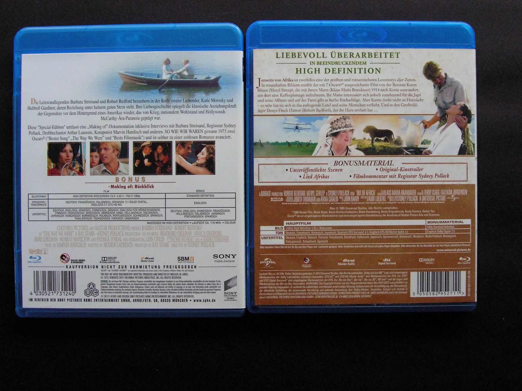 Robert Redford in Jenseits von Afrika & So wie wir waren (Gebraucht) in ...