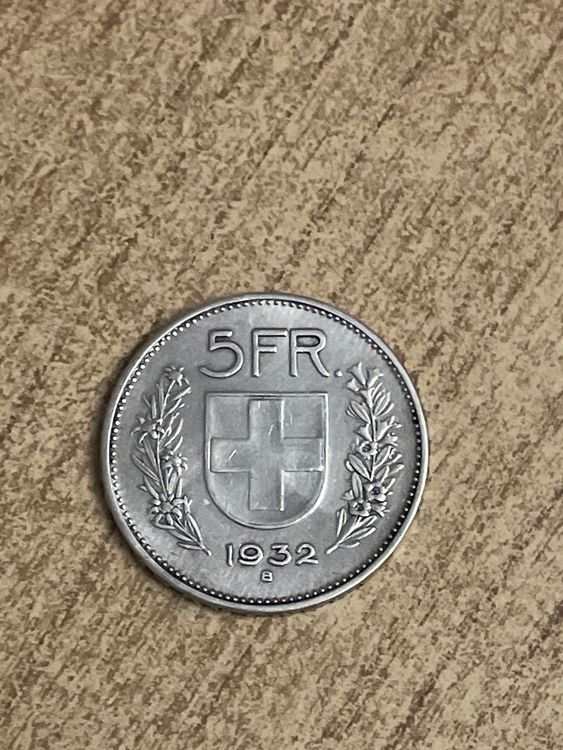 5 Franken Schweiz 1932 Silber (Gebraucht) in Schlossrued für CHF 12 – mit Lieferung auf Ricardo ...