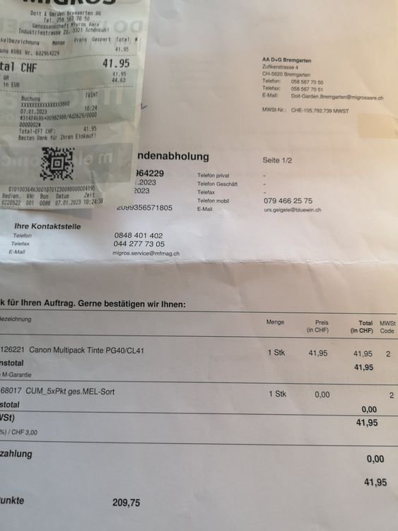 Canon PIXMA FINE Multipack PG-40 & CL41 | Kaufen auf Ricardo