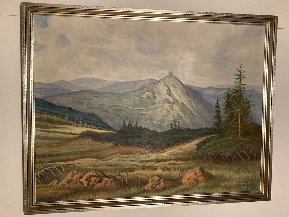 Max Bubeck K. n. Hirsch Breslau Landschaftsgemälde, Hügel (Gebraucht ...