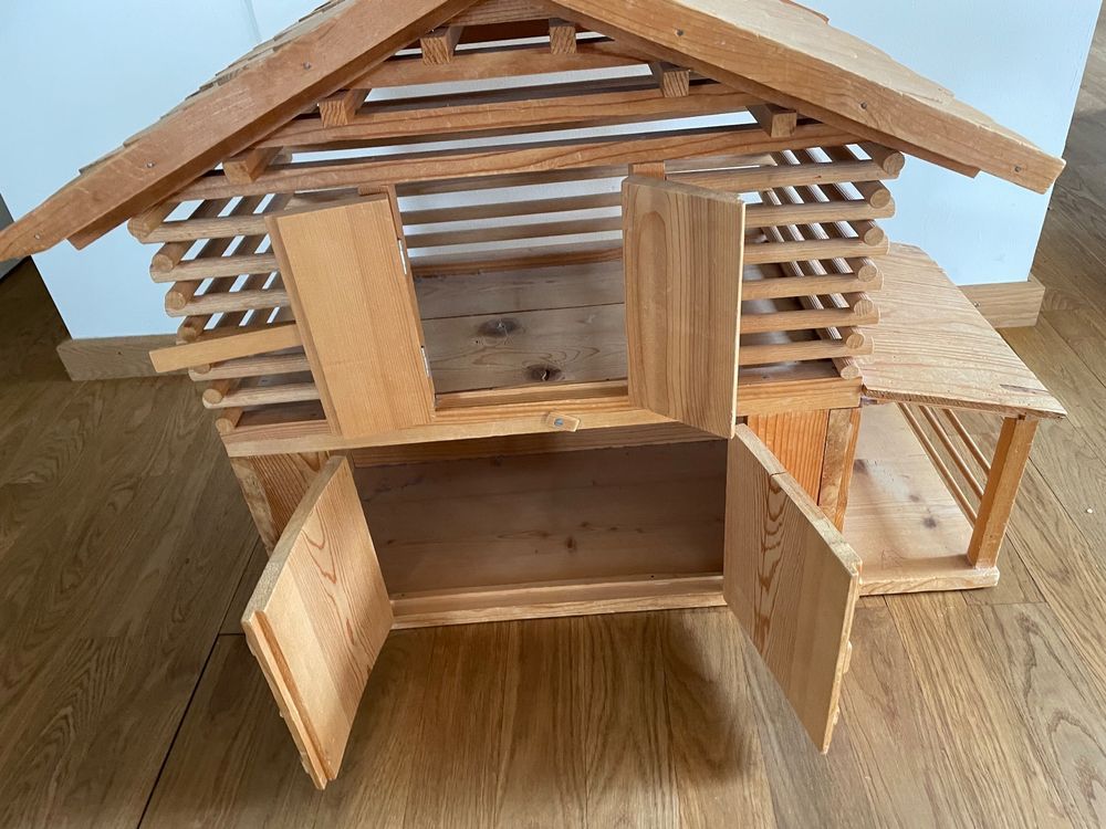Grosser Holzstall, Kuhstall, Tierstall, Bauernhof, 66x30cm (Gebraucht ...