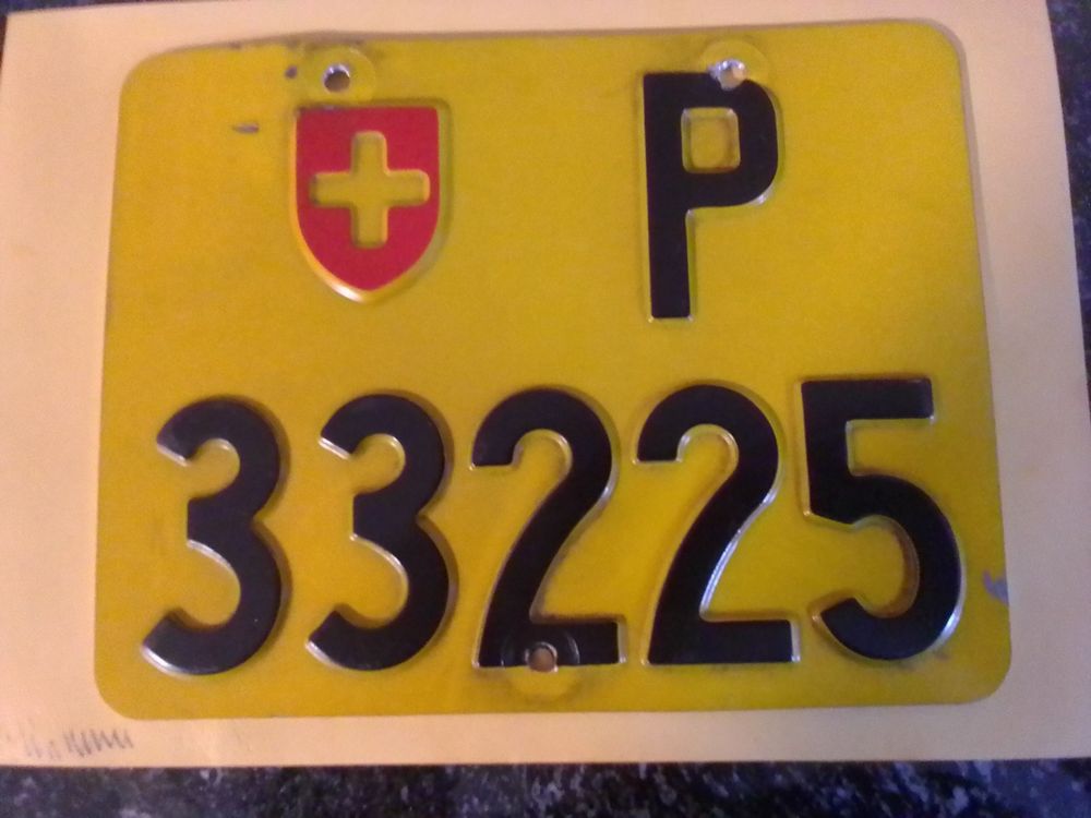 Nummernschild PTT Post Mofa 33225 ausrangiert | Kaufen auf Ricardo