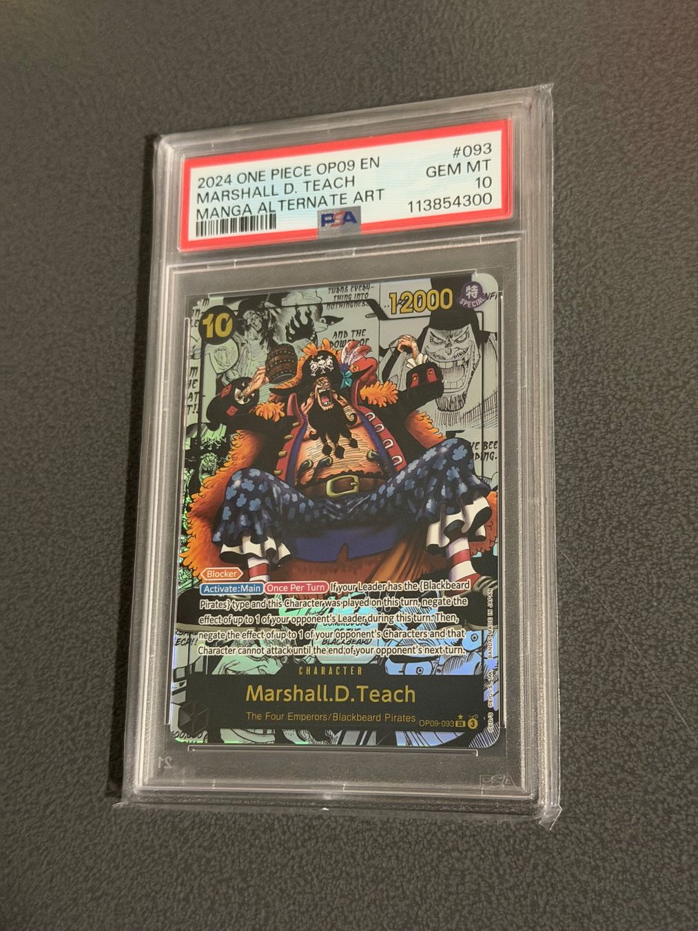 One Piece Marsall.D.Teach OP09 EN Manga Alt Art #093 Psa 10 (Gebraucht ...
