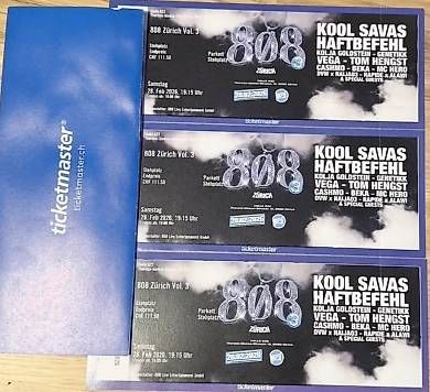 3x Stehplatz Tickets 808 Zürich Vol. 3, 28.02.2026 (Neu und ...