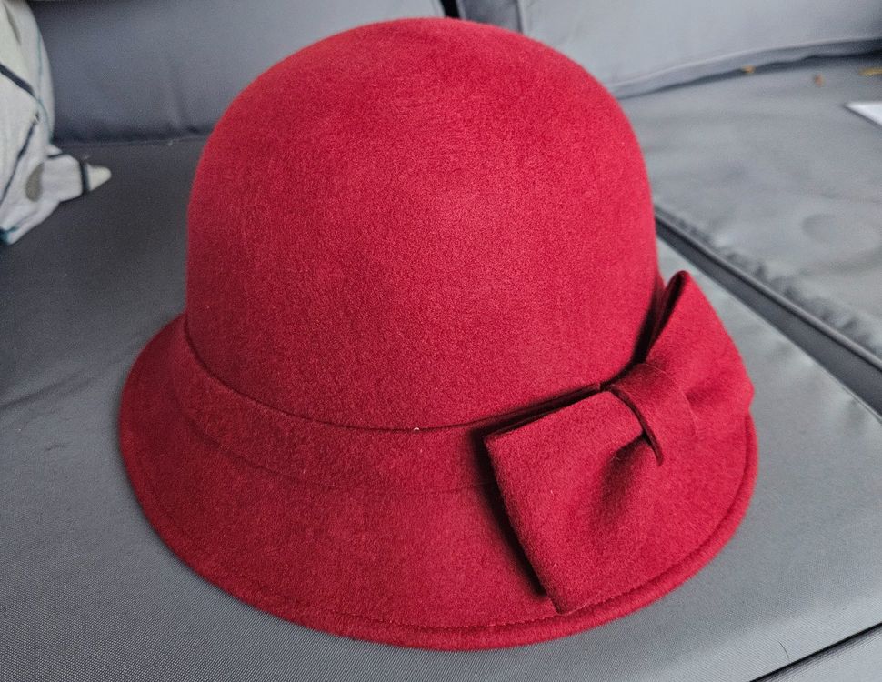 Retro 50's Wool bucket hat in wine color (Neu (gemäss Beschreibung)) in ...