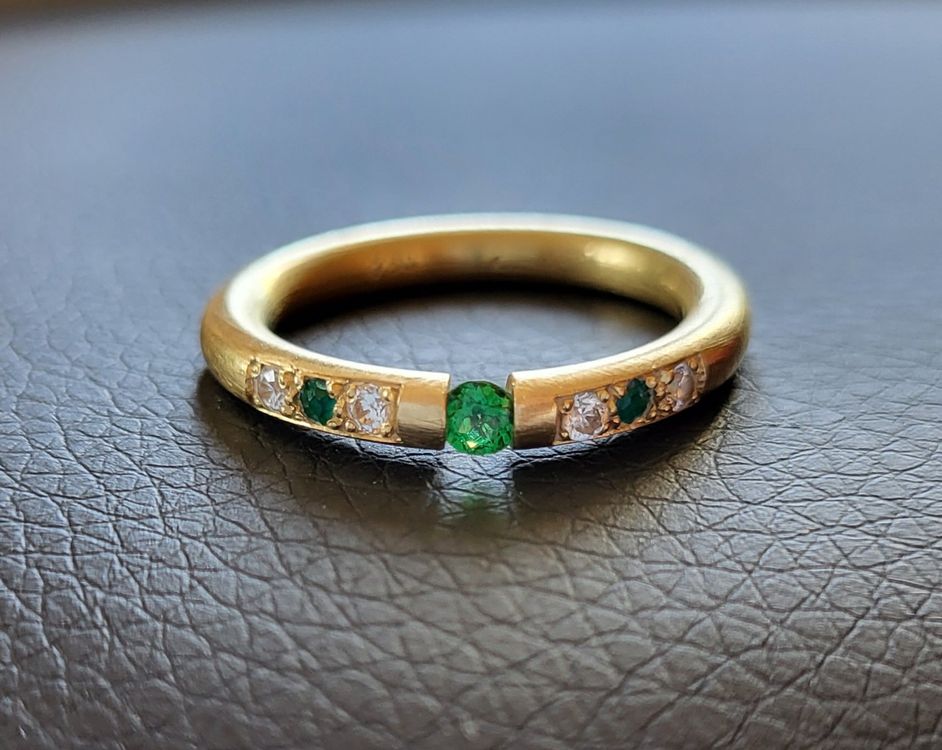 Gold 750 Massiv Ring Mit Smaragde/Steine | Kaufen auf Ricardo