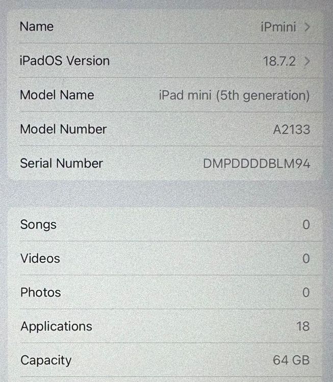 Apple iPad mini 5th Gen (A2133), Wi-Fi, 64GB, Silver (Gebraucht) in ...