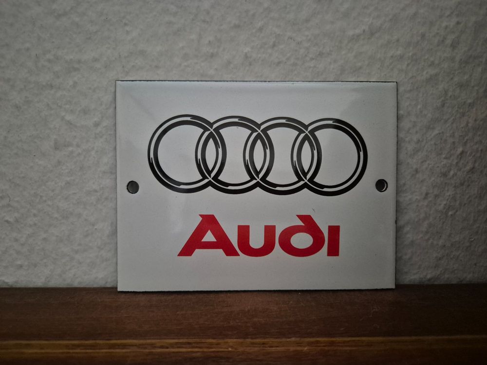 Emailschild Audi Auto Werkstatt Service Logo Emaille Schild (Neu ...