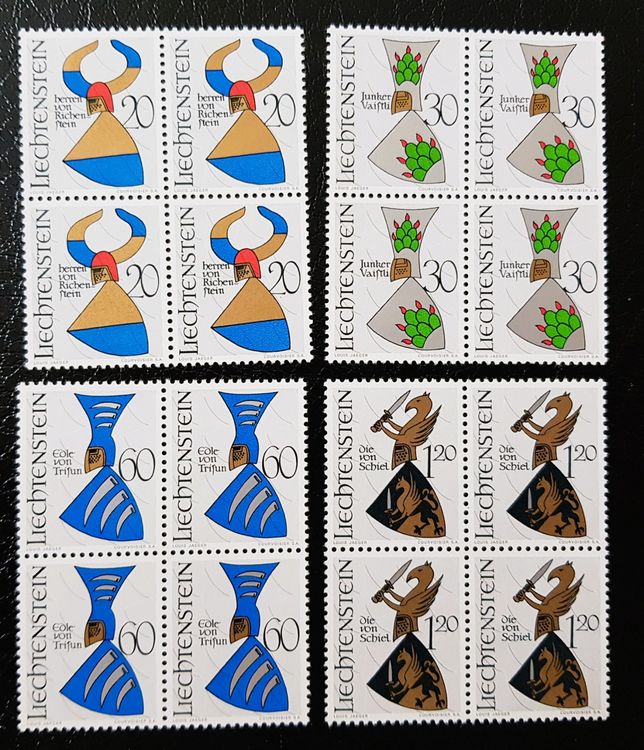 Liechtenstein 1966 Viererblock Wappenserie postfrisch (Neu (gemäss Beschreibung)) in Winterthur ...