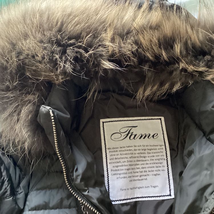 Winterjacke S, echt Daunen und echt Pelz, viele RV, olivgrün (Gebraucht ...