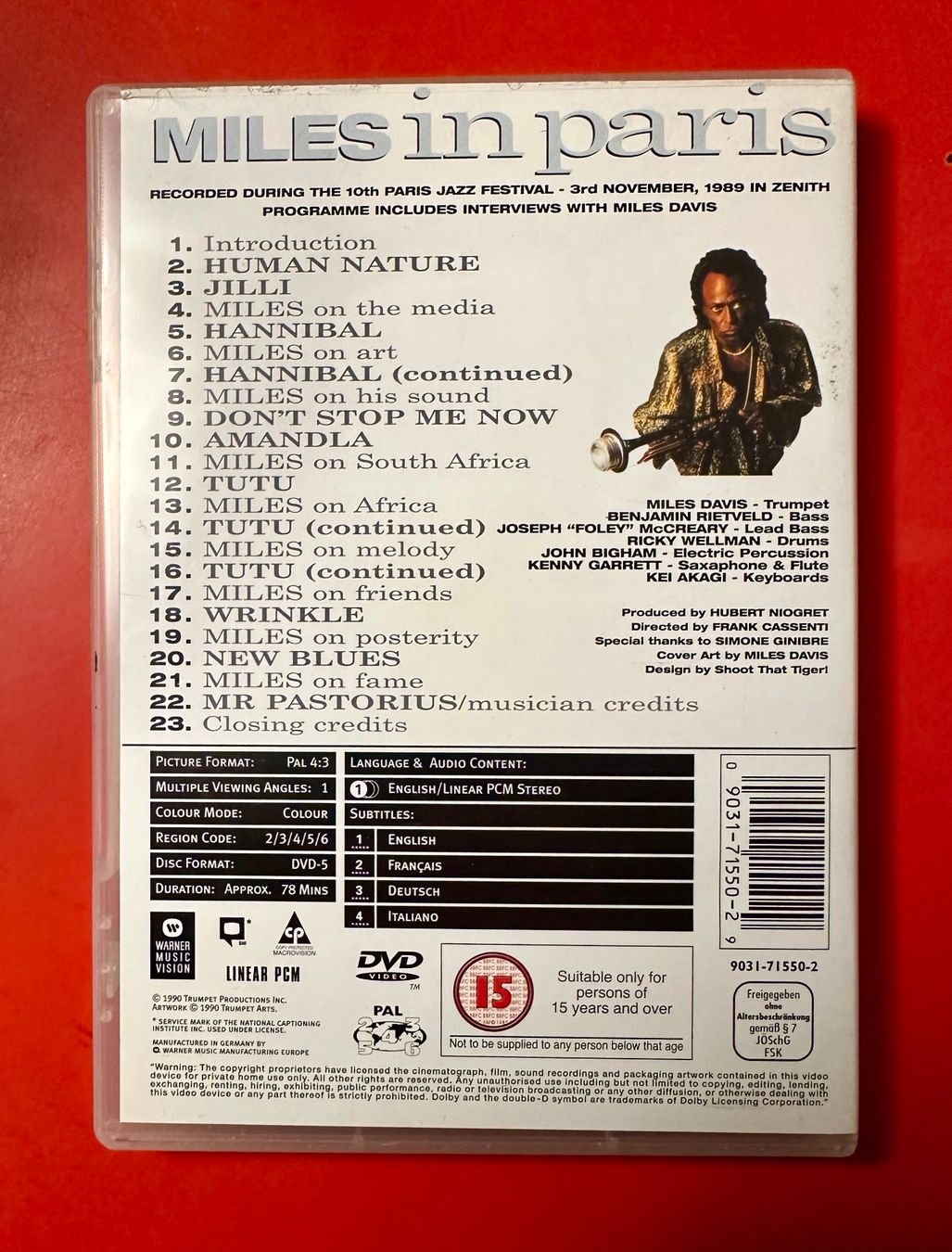 DVD: MILES IN PARIS /Miles Davis Konzert Jazzfest.Paris 1989 (Gebraucht ...