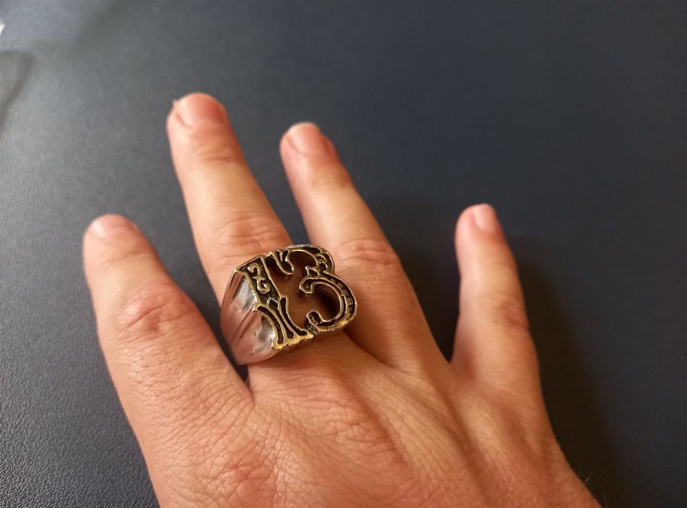 Ring Glücksbringer Nummer 13 Poker - GR12 - Bague numéro 13 (Neu und ...