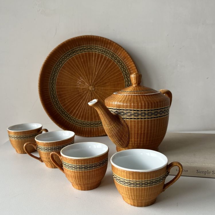 Chinese Tea Set, Bamboo Woven Porcelain (Gebraucht) in Oberägeri für ...