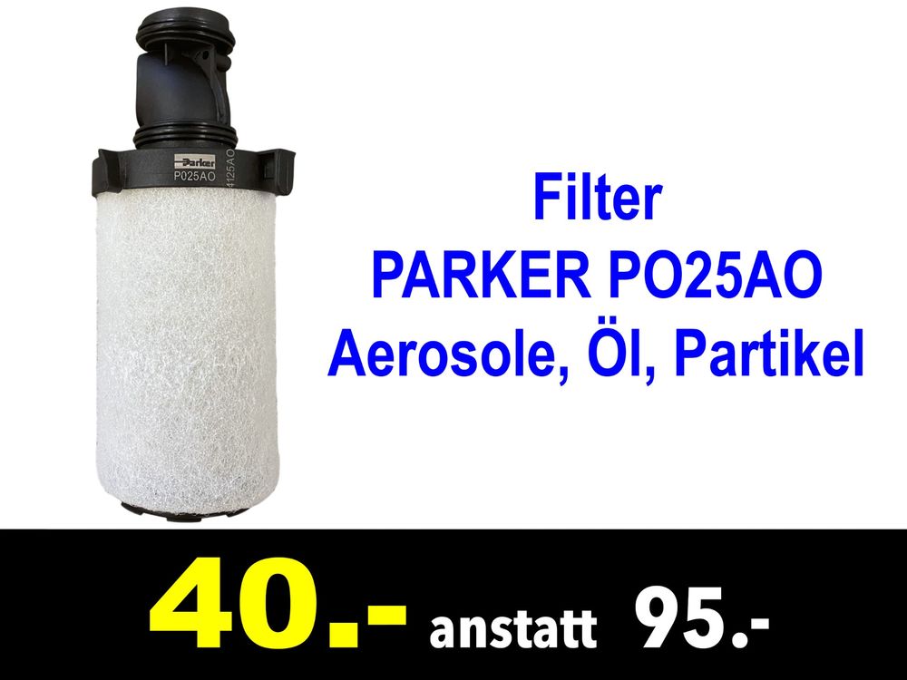 🔴 Filter PARKER PO25AO Aerosole, Öl, Partikel /115B (Neu und ...