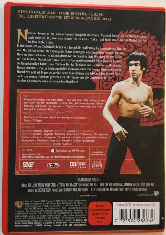 Mann mit der Todeskralle - Enter The Dragon - Bruce Lee 2dvd (Gebraucht) in Zürich für CHF 16.9 ...