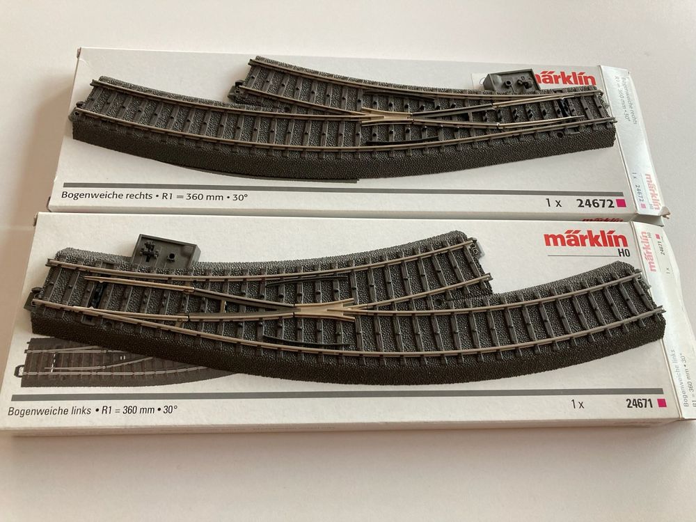 Märklin 24671 + 24672 : Aiguillages courbes motorisés H0 (Gebraucht) in ...