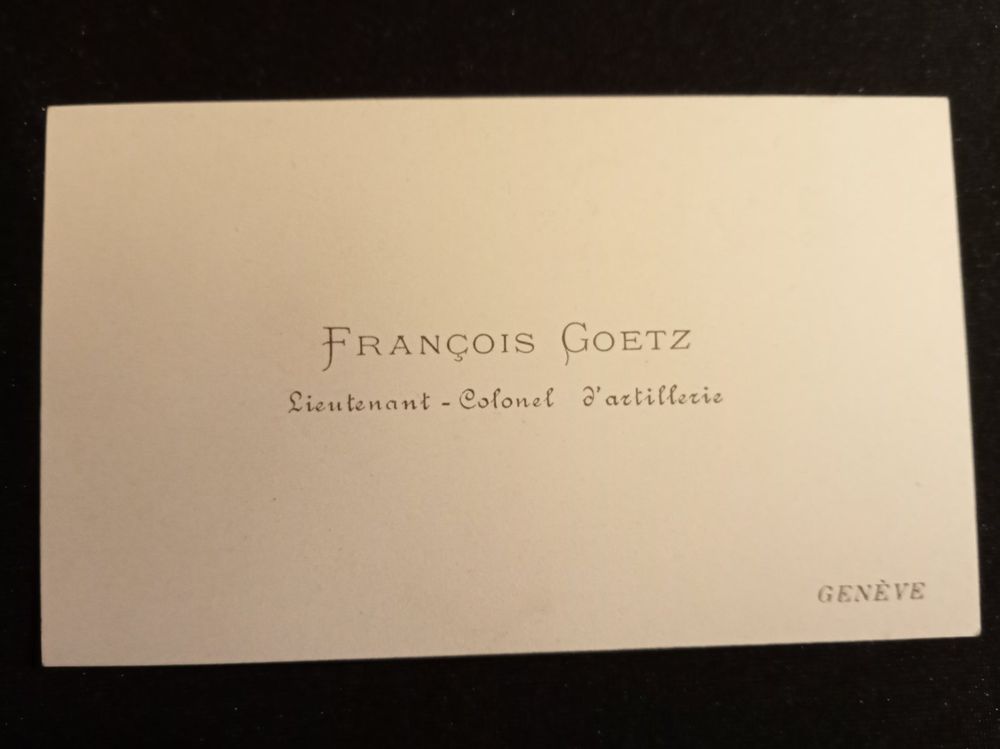François Goetz. Lieutenant - Colonel, Visitenkarte (Gebraucht) in ...