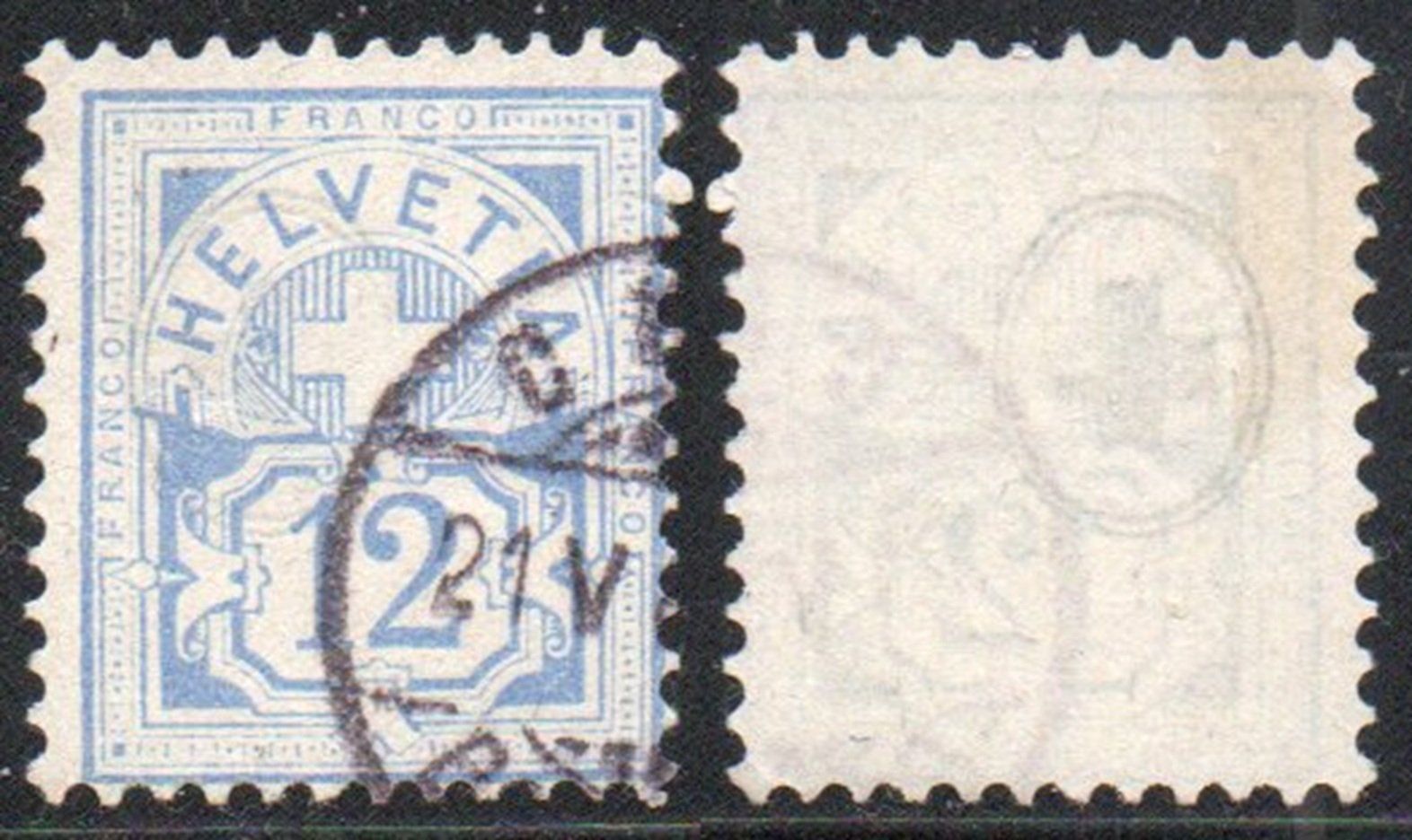 1882 PROPAGANDA CHIFFRES SBK 56 - 12 Rp Grauultramarin Ob. (Gebraucht ...