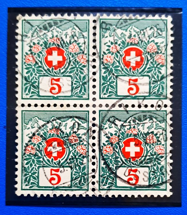 4er Block Nachporto Kat. NP31 Stpl. RIKON TÖSSTHAL 5.VII.26 (Gebraucht) in Zürich für CHF 5 ...