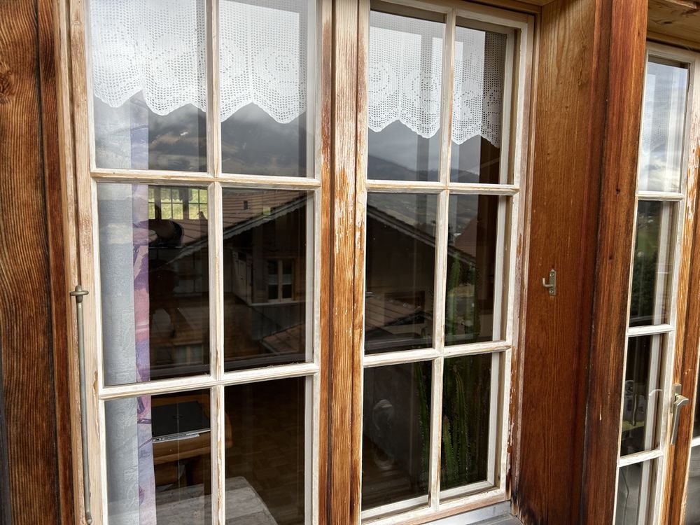 alte Fenster mit Sprossen, Doppelverglasung, Holz (Gebraucht) in Wengi ...
