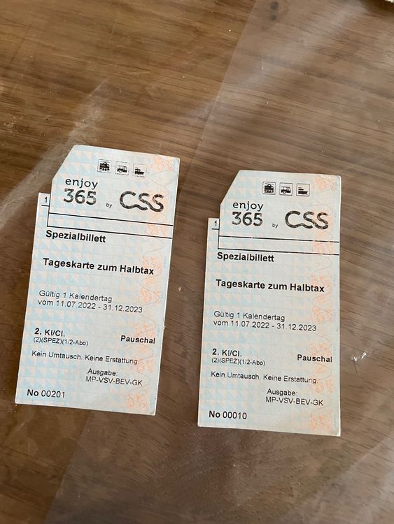2 Tageskarte zu halbtax SBB (Neu und originalverpackt) in Egnach für ...