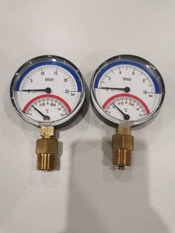 Druck- und Temperatur Manometer von WIKA 2 Stk. NEU (Neu und originalverpackt) in Niederrohrdorf ...