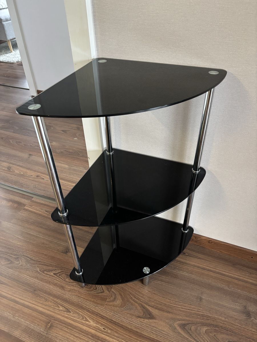 Table d’appoint d’angle en verre noir (D'occasion) à La Conversion pour ...