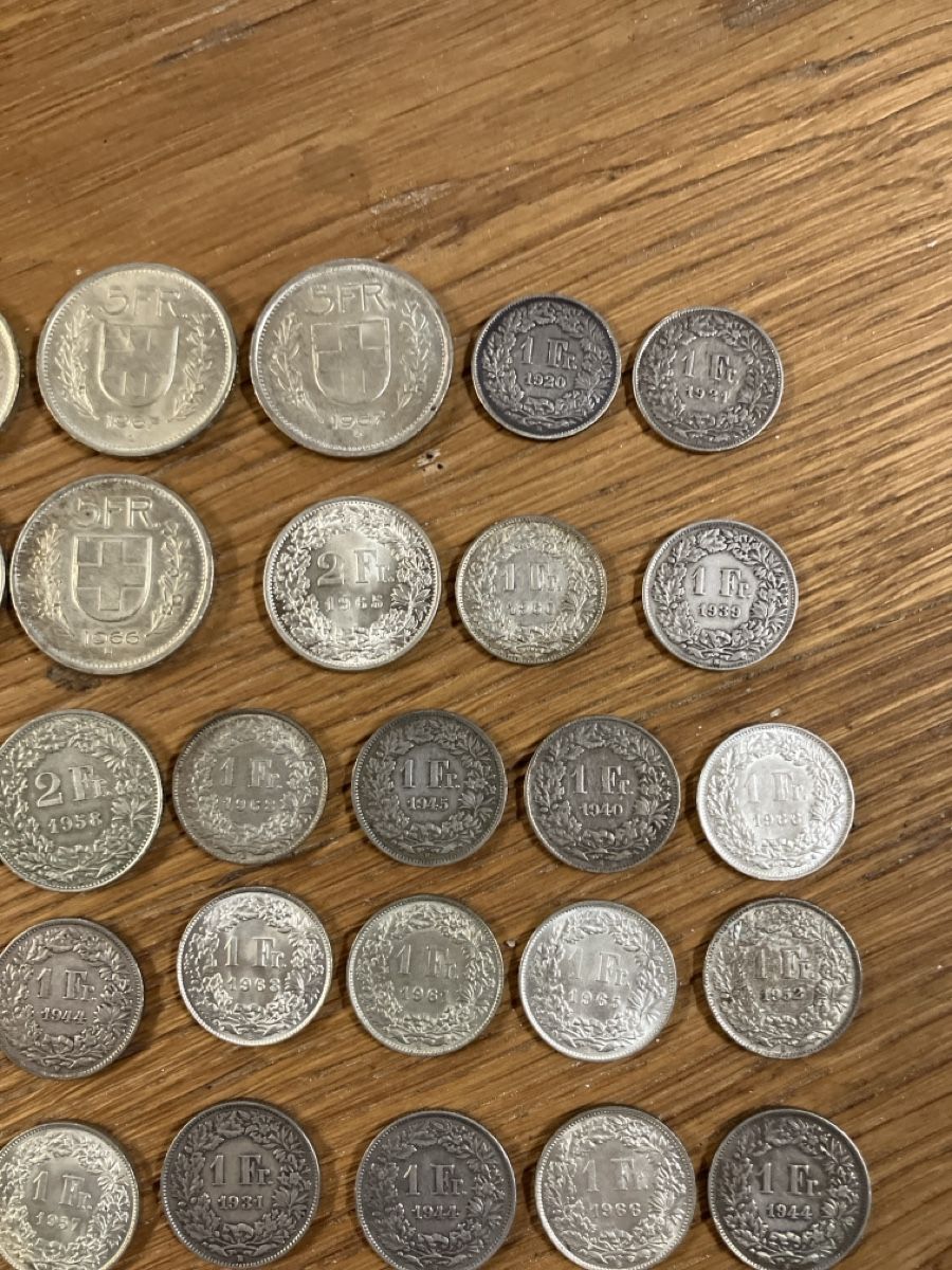 5Fr, 2Fr, 1Fr, 50Rp, Silbermünzen Schweiz, Jg ab 1920-1969 (D'occasion ...