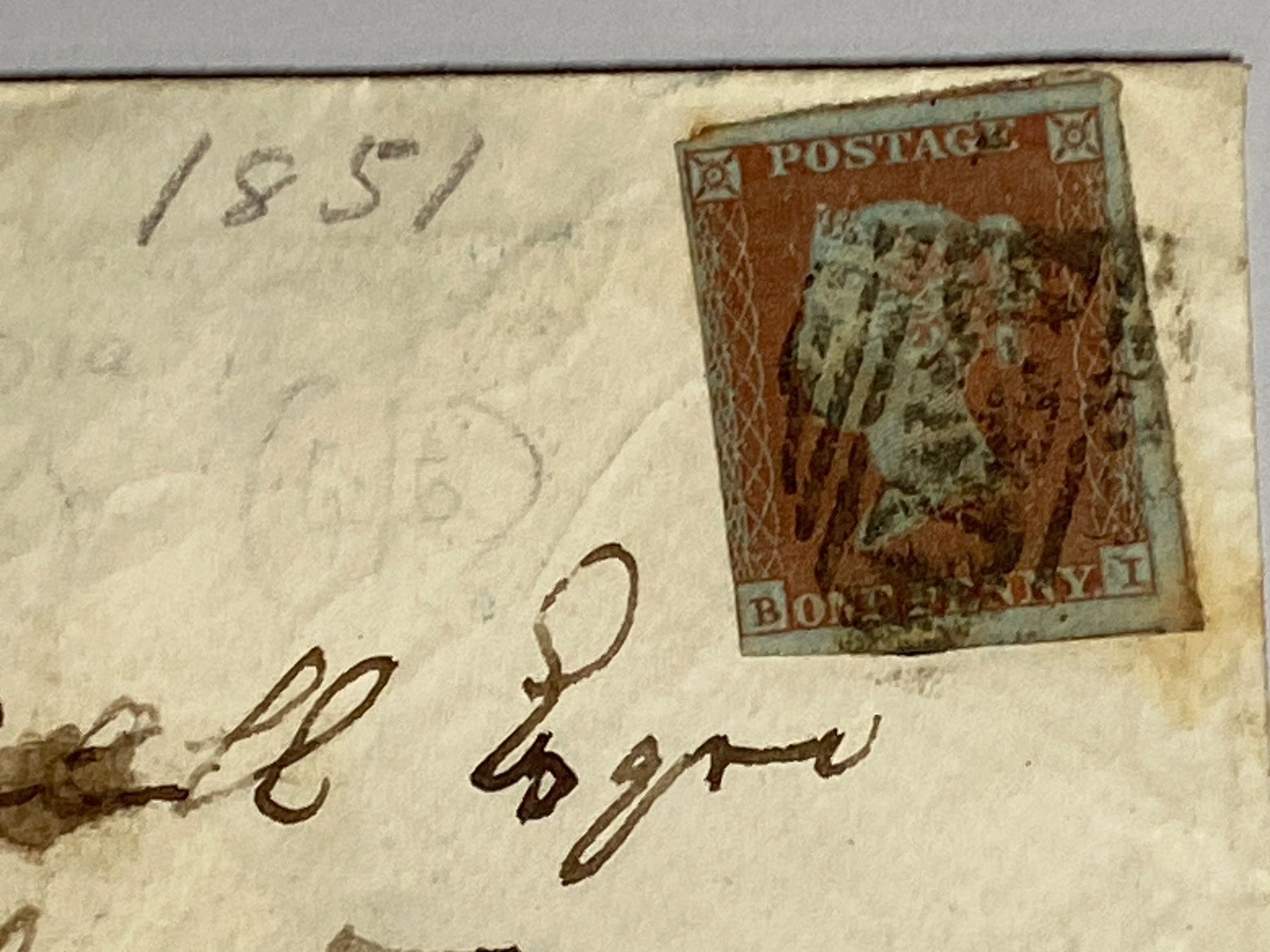 Grossbritannien 1851, 1d Red nach Pocklington, Top Rarität (Gebraucht ...