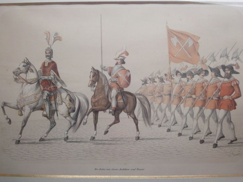 BIEL: Die Bieler mit Ihrem Anführer und Panner (1855) | Kaufen auf Ricardo