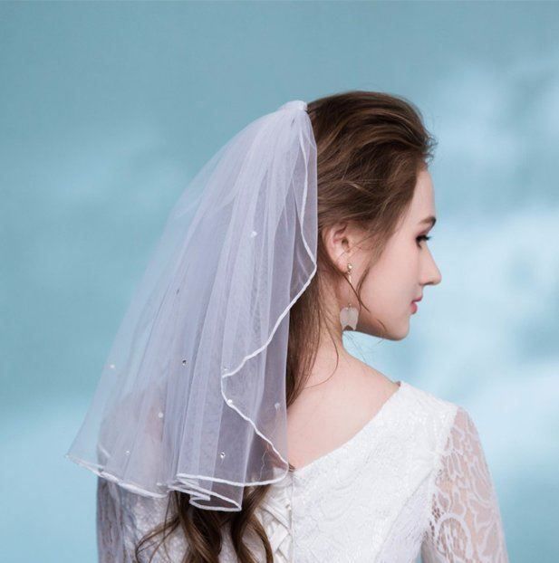 NEU Schleier Weiss 40cm mit Kamm -202965 | Kaufen auf Ricardo