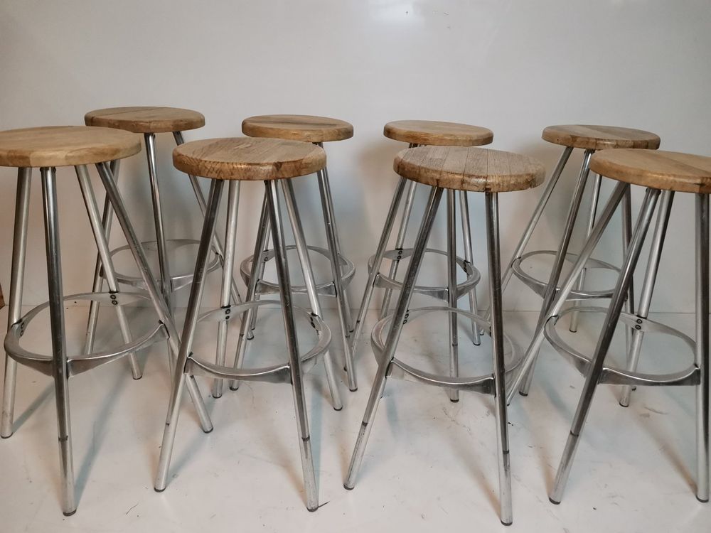 8x Vintage Barhocker Aluminium, Design Barhocker, Barstuhl (Gebraucht ...