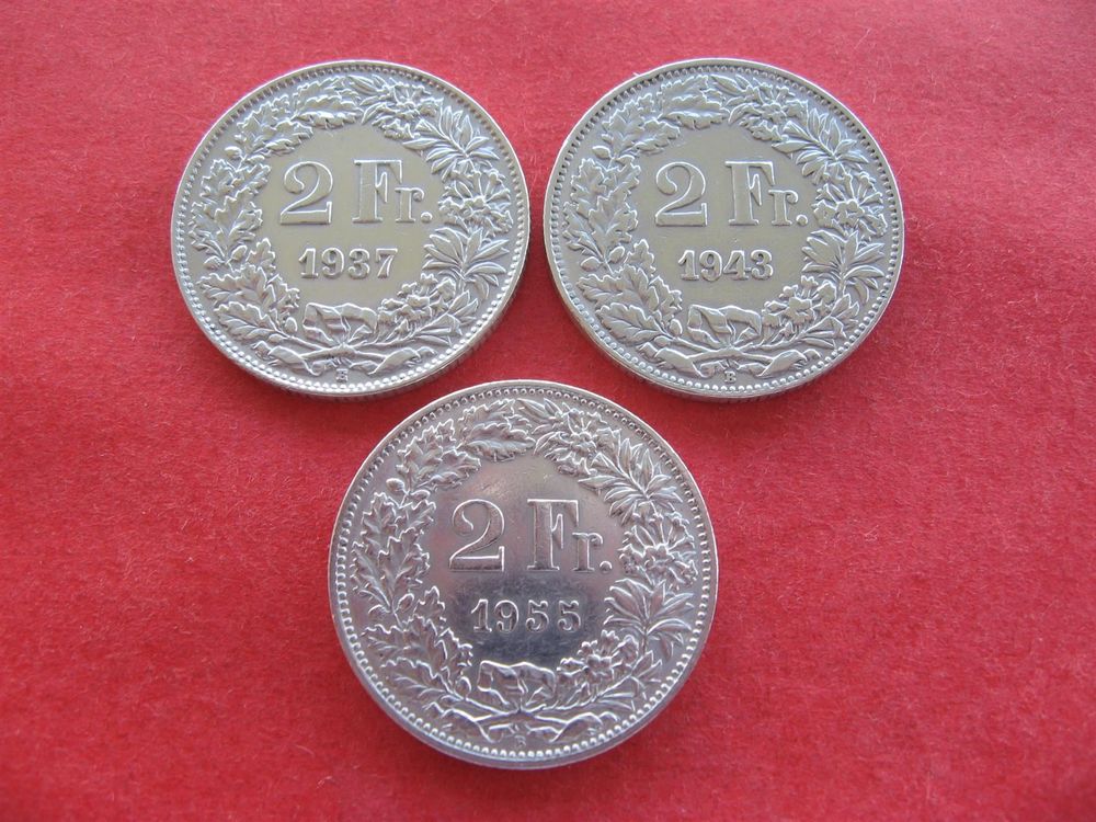 2 Franken 1937, 1943, 1955 (153m) | Kaufen auf Ricardo