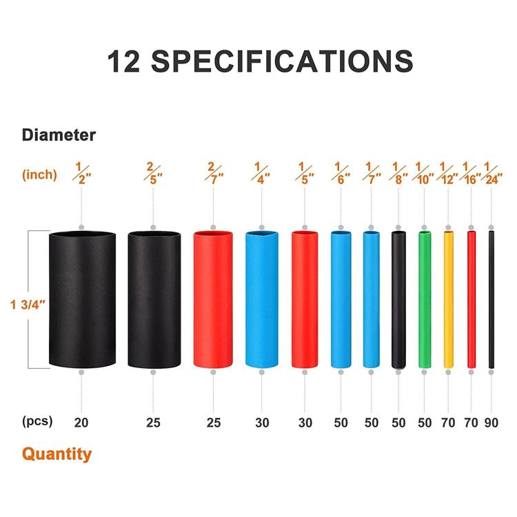 560 Schrumpfschlauch Set 2:1, 12 Grössen 5 Farben PVC (Gebraucht) in Hundwil für CHF 19.9 – mit ...