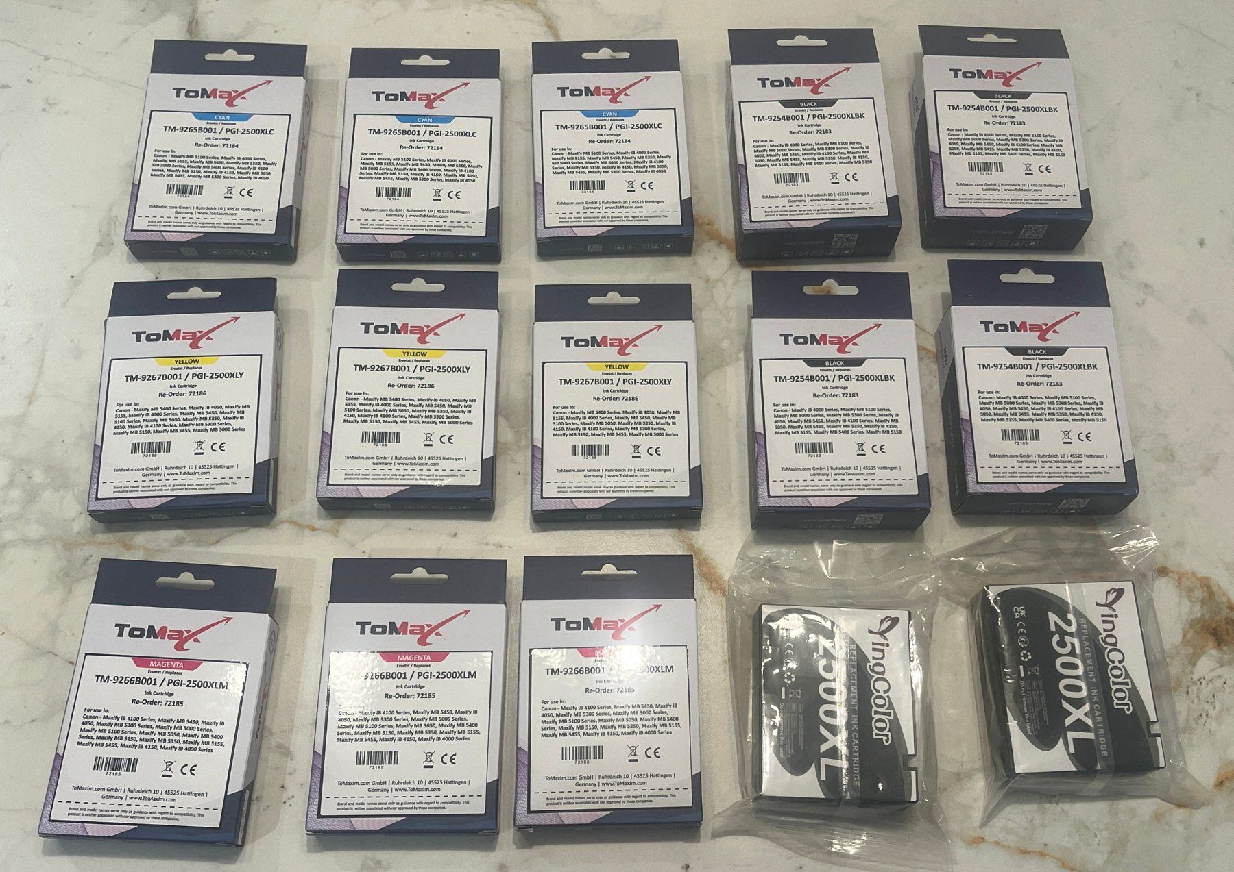 15 Canon MAXIFY XL Ink Cartridges: BLACK CYAN MAGENTA YELLOW (Neuf avec ...