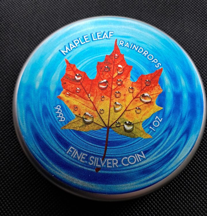 1 OZ Silber Maple Leaf 2023, Raindrops: Lim. 100STK. (Neu und ...