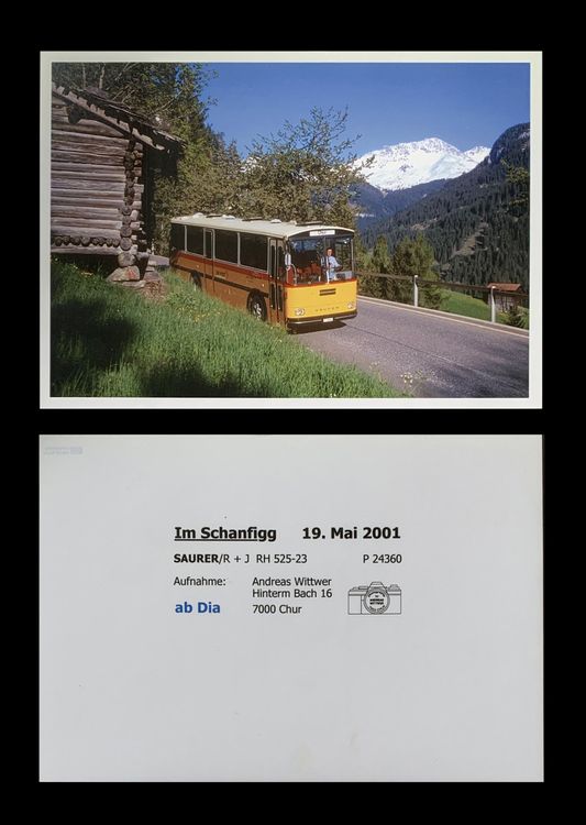 Peist Schanfigg Arosa Postauto Saurer RH525-23 Foto Druck A5 (Neu ...