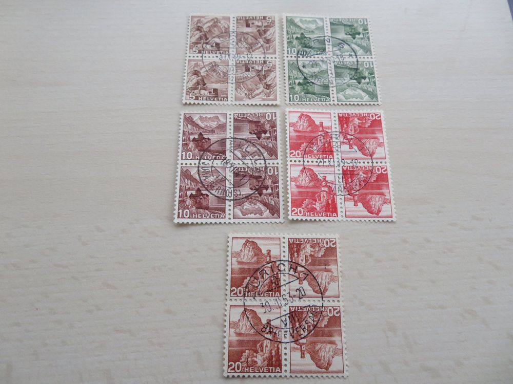 Kehrdrucke im Block, gute Zentrumsstempel, ab 1.- | Kaufen auf Ricardo