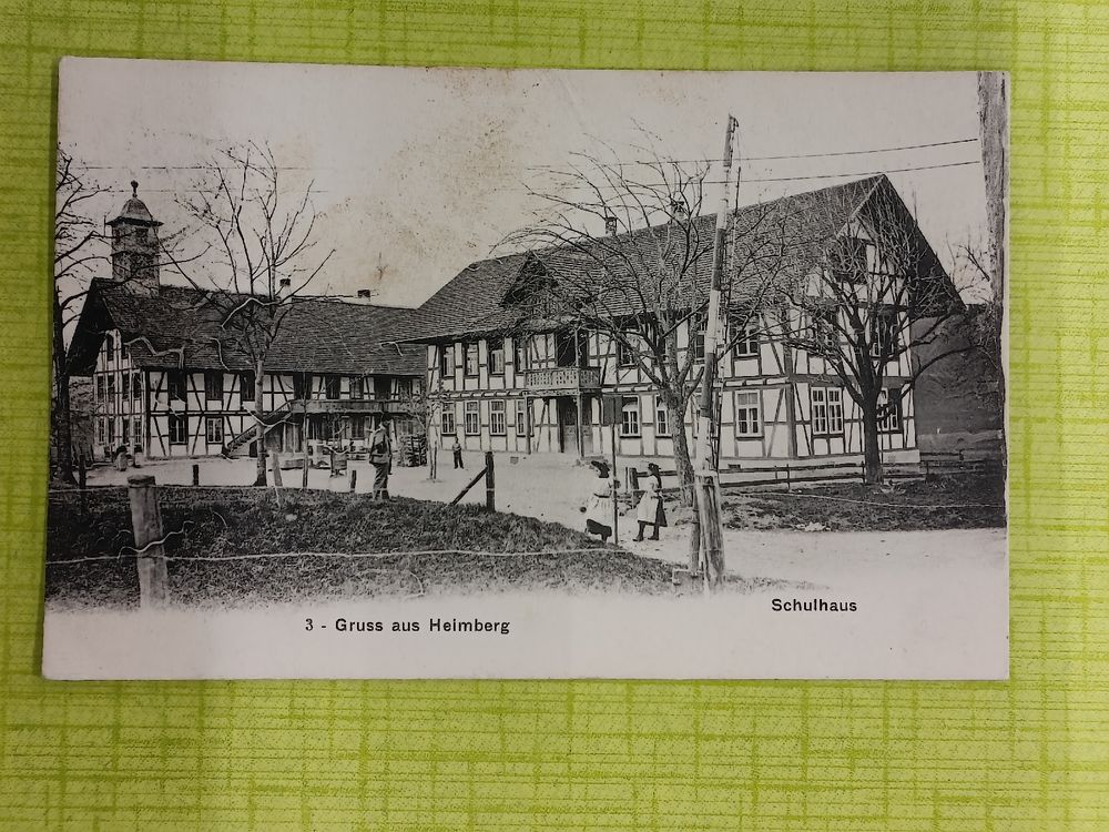 Alte PK / Gruss aus Heimberg - Schulhaus - Gelaufen 1909 | Kaufen auf Ricardo