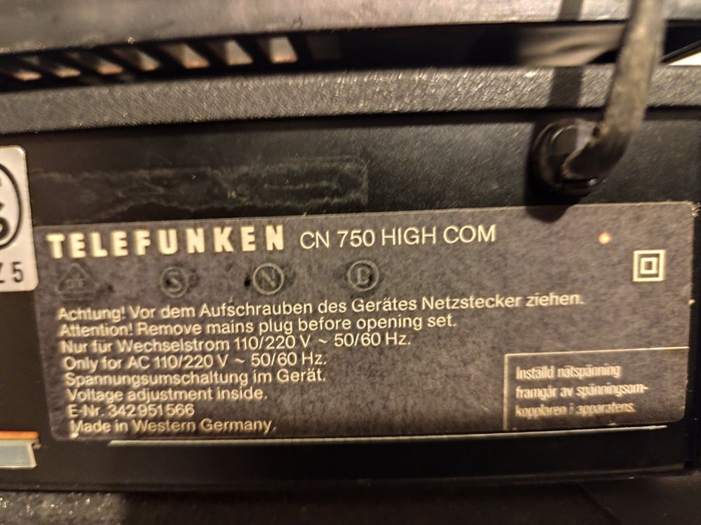 Telefunken TT750 Receiver und CN750 Verstärker - (Gebraucht) in ...