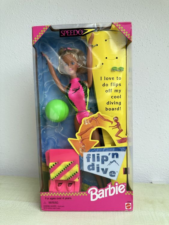 1997 Flip'n Dive Barbie in Speedo Badeanzug (Neu und originalverpackt ...