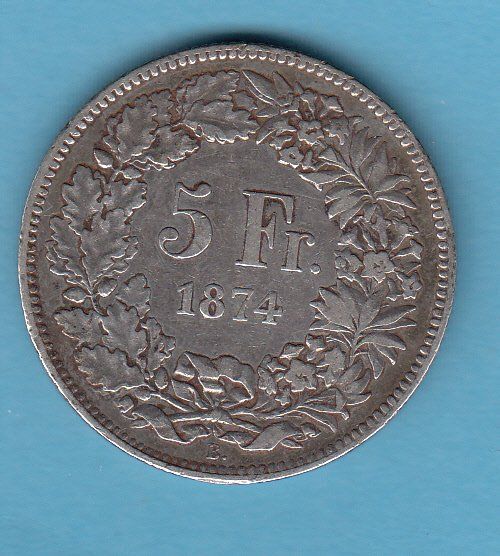 5 Franken 1874 B. Sitzende Helvetia | Kaufen auf Ricardo